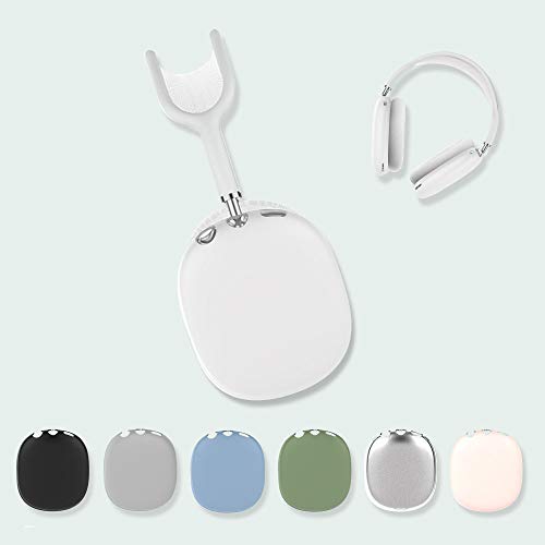 FitTurn Earpads Cover Case Compatible with AirPod Max Wireless Headphone, Silicone Anti-Scratch Protective Case for AirPod Max, Earcup Protectors Enrich Color & Prevent Earphones from Bumping (White)