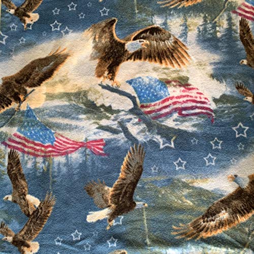 American Eagles Anti-Pill Premium No-Sew Throw Fleece Fabric Kit (72x60)