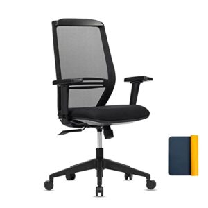 KLG TECH Ergonomic Office Chair, High Back Office Chair with Lumbar Support, Black Mesh Back Big and Tall Office Chair, Height Adjustable Swivel Office Desk Chairs for Home and Office