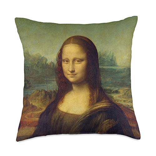 Famous Painting Mona Lisa Mona Lisa by Leonardo da Vinci Throw Pillow, 18x18, Multicolor