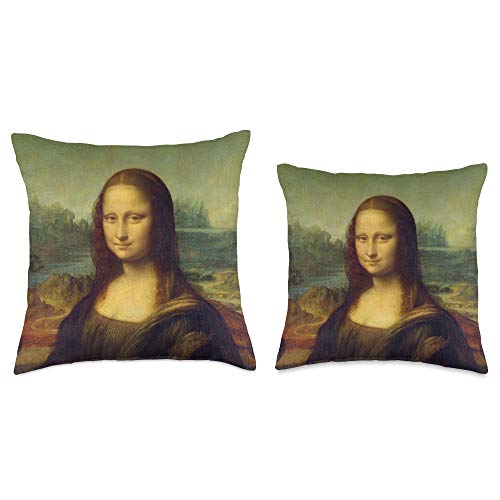 Famous Painting Mona Lisa Mona Lisa by Leonardo da Vinci Throw Pillow, 18x18, Multicolor