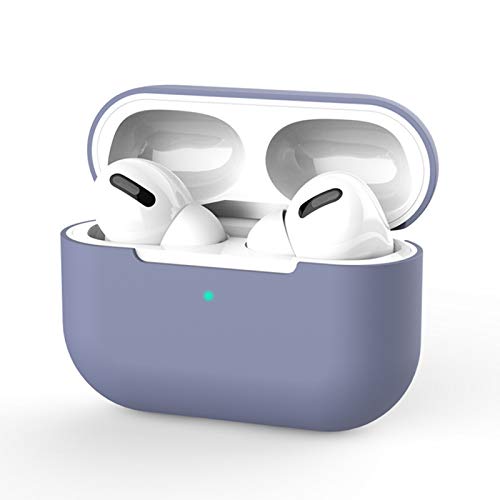 Compatible with Airpod Pro Cases, Silicone Protective Cover for Airpod Pro Case-Green (Lavender Grey)