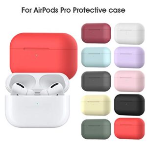 Compatible with Airpod Pro Cases, Silicone Protective Cover for Airpod Pro Case-Green (Lavender Grey)