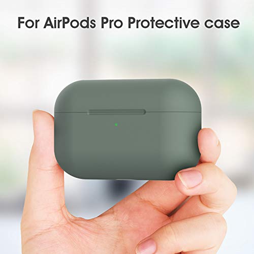 Compatible with Airpod Pro Cases, Silicone Protective Cover for Airpod Pro Case-Green (Lavender Grey)