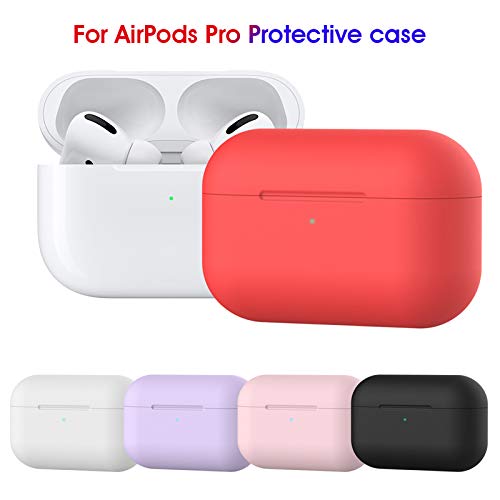 Compatible with Airpod Pro Cases, Silicone Protective Cover for Airpod Pro Case-Green (Lavender Grey)