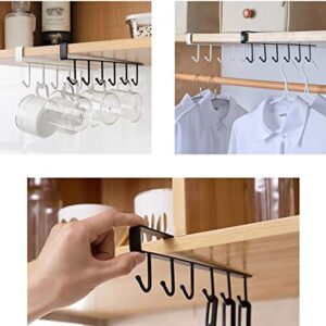 eywlwaar Mug Cups Cabinet Mug Hooks Kitchen Storage Hanging Hooks (4 Pack-Black)