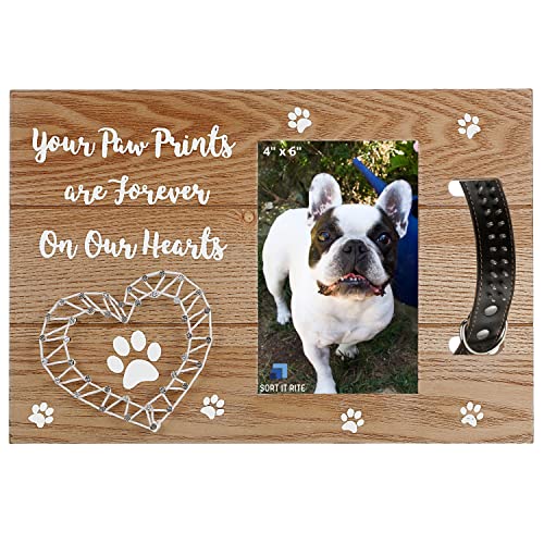 Sort it Rite Dog Memorial Picture Frame - Perfect Loss of Dog Gift, Ideal Pet Memorial Gift for Dogs & Cats, Special Pet Memorial Picture Frame with Heartfelt Quote, Holds 4x6 Photo (Natural)