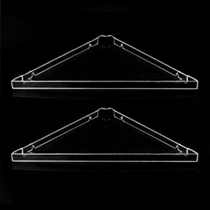 evron acrylic corner mounting shelf,corner shelves waterproof for bathroom storage,easy to install wall corner shelf,set of 2 (clear)