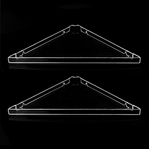 evron Acrylic Corner Mounting Shelf,Corner Shelves Waterproof for Bathroom Storage,Easy to Install Wall Corner Shelf,Set of 2 (Clear)