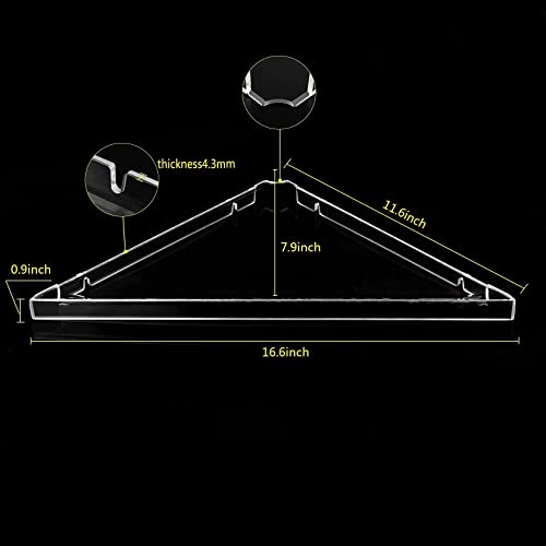 evron Acrylic Corner Mounting Shelf,Corner Shelves Waterproof for Bathroom Storage,Easy to Install Wall Corner Shelf,Set of 2 (Clear)