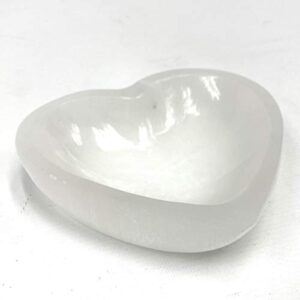 Paykoc Imports Big Heart Selenite 5.9" +- Dish Bowl Hand Made Morocco