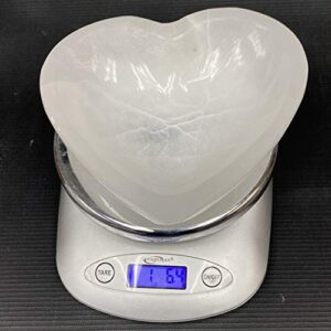 Paykoc Imports Big Heart Selenite 5.9" +- Dish Bowl Hand Made Morocco