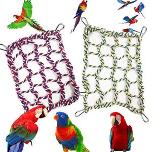 2 pcs pet climbing rope net, hammock small animal activity toy bird climbing rope ladder ferret cotton rope net sets for hamster ferret guinea pig chinchilla cockatiel parakeet play