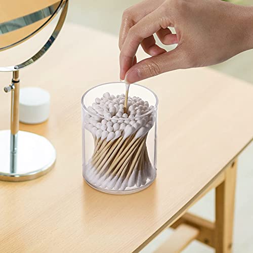 Tbestmax 10-Ounce Qtip Holder Dispenser Apothecary Jars with Lids for Cotton Ball Swab Pad, Bathroom Canisters Organizer (2 Pack)