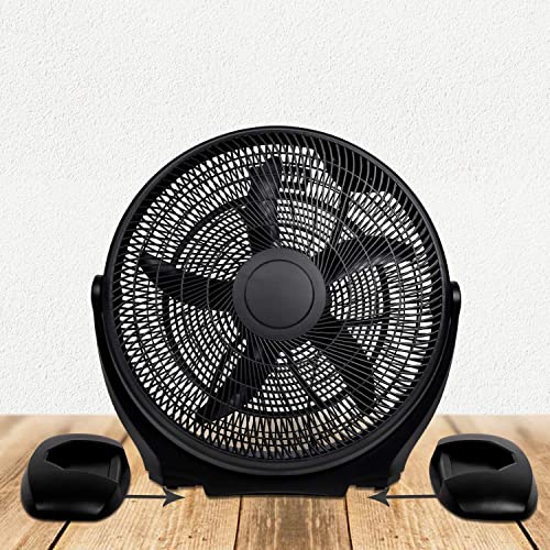 HealSmart 20 Inch 3-Speed Plastic Floor Fans Quiet for Home Commercial, Residential, and Greenhouse Use, Outdoor/Indoor, Black