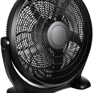 HealSmart 20 Inch 3-Speed Plastic Floor Fans Quiet for Home Commercial, Residential, and Greenhouse Use, Outdoor/Indoor, Black