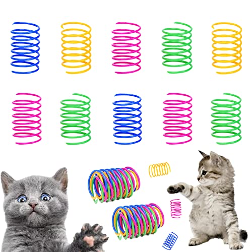 ISMARTEN Cat Spring Toy (100 Pack ), Interactive Cat Toy for Indoor Cats, Lightweight Durable Plastic, Plastic Cat Coil for Kittens to Swat, Bite, Hunt