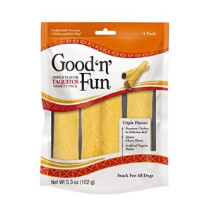 good 'n' fun triple flavor taquitos for dogs