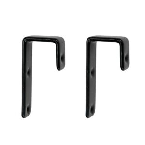 geesatis 2 pcs bed ladder hooks utility hooks hanger j hooks heavy duty metal pvc coated for bed decoration hook tool, with mounting screws, black, length 25 mm