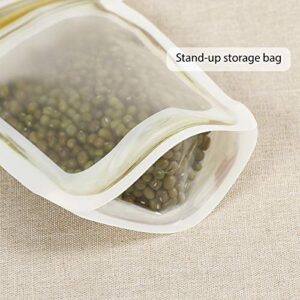 20 Pcs Mason Jar Bags 8 Oz, Reusable Airtight Seal Food Storage Bags Leak-Proof Saver Bags for Travel Camping and Kids, Small