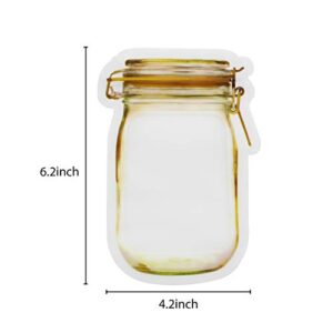 20 Pcs Mason Jar Bags 8 Oz, Reusable Airtight Seal Food Storage Bags Leak-Proof Saver Bags for Travel Camping and Kids, Small