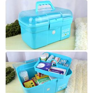 Healifty Medication Lock Box First Aid Box Medicine Cabinet with Separate Compartments Blue