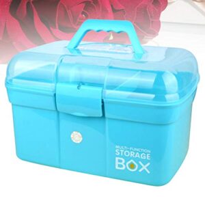 Healifty Medication Lock Box First Aid Box Medicine Cabinet with Separate Compartments Blue