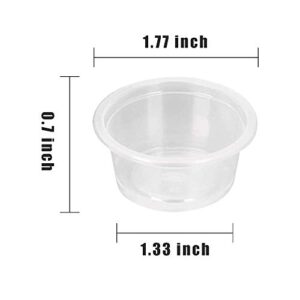 WOLEDOE 100Pcs Crested Gecko Food Dish, 0.5oz Plastic Reptile Feeding Cups