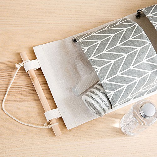 Hanging Storage Bag, Wall Mounted 3 Pocket Folding Nursery Storage Bag Over The Door Storage Pockets Fabric Wall Door Closet Hanging Storage Bag Organizer (Gray)