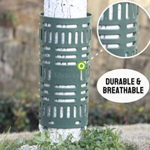 [ 6 Pack ] Plastic Tree Trunk and Bark Protector | Interlocking to Attach Vertically and/or Horizontally for Varying Tree Sizes | Protects Against Sun Scald, Mowers, Trimmers, and Animals