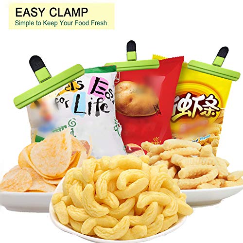 Bag Sealing Clips, Food Clips Bag Sealing Clips, Keeping Clamp Sealer For Kitchen Storage, Snack, Bread, Chip Bags 4pcs (Green)