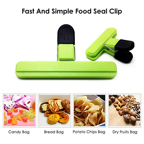 Bag Sealing Clips, Food Clips Bag Sealing Clips, Keeping Clamp Sealer For Kitchen Storage, Snack, Bread, Chip Bags 4pcs (Green)