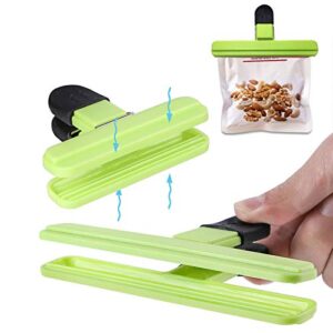 Bag Sealing Clips, Food Clips Bag Sealing Clips, Keeping Clamp Sealer For Kitchen Storage, Snack, Bread, Chip Bags 4pcs (Green)