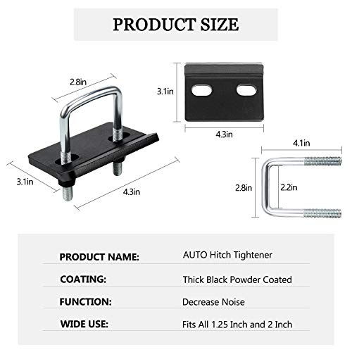 Cenipar Hitch Tightener Anti-Rattle Stabilizer for 1.25" and 2" Hitches Used in Heavy Duty Steel Trailer,Hitch Tightener Clamp Eliminating Rocking Instability(2 Packs)