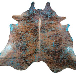 Deluxe Cowhides - Cowhide Area Rug - Turquoise Cowhide Approx 8X7 feet or 244X213cm