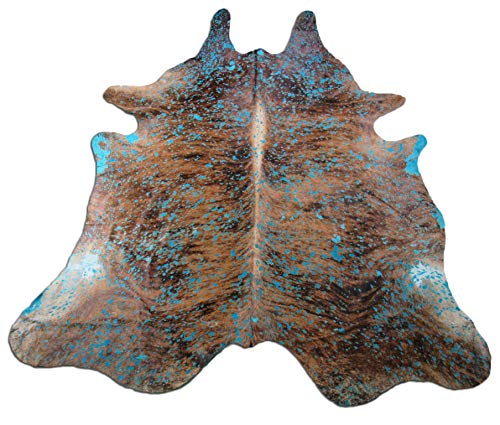 Deluxe Cowhides - Cowhide Area Rug - Turquoise Cowhide Approx 8X7 feet or 244X213cm