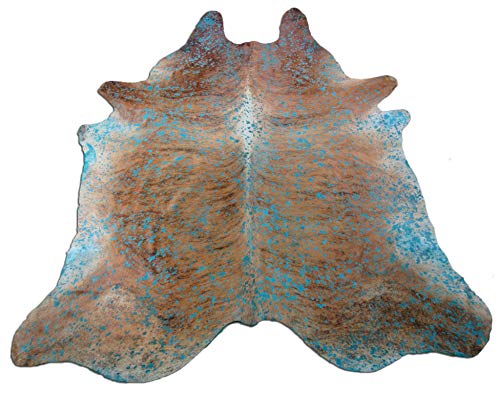 Deluxe Cowhides - Cowhide Area Rug - Turquoise Cowhide Approx 8X7 feet or 244X213cm