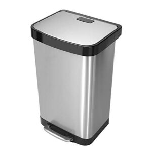 innovaze 14.5 gal./55 liter rectangle step-on stainless steel trash can for kitchen