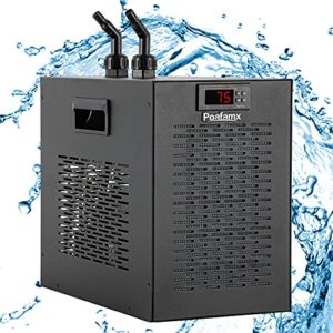 poafamx aquarium chiller 42gal 1/10 hp hydroponics water chiller for home use fish axolotl coral shrimp farming 110v with pump and pipe