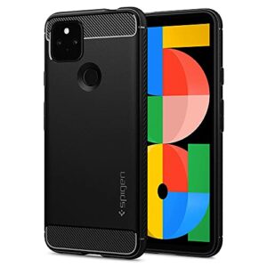 spigen rugged armor designed for google pixel 5a case for pixel 5a 5g (2021) - matte black