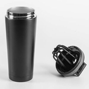 Leakproof Ice Shaker,Stainless Shaker Bottle Thermos Cup,25oz Portable Tumbler,Travel Mug Keep Hot and Cold for Sport Home Car Gift Travel(Black)