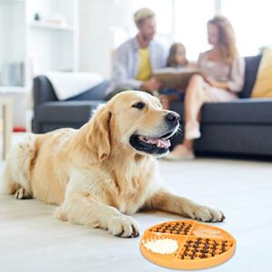 Bangp Licking Mat for Dogs and Cats,Dog Slow Feeders,Boredom Anxiety Reduction,Heavy-Duty Puzzle Mat Dog Treat Mat with Unique Quadrant Design,Perfect for Yogurt,Treats or Peanut Butter(Orange)