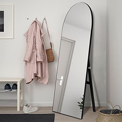 CASSILANDO Full Length Mirror 65"×22" Floor Mirror, Standing Mirror Smooth Arched Top Mirror, Large Arched Mirror, Bedroom Living Room Wall Mirror