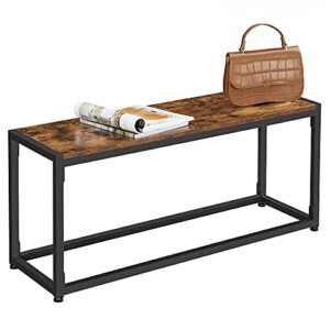 VASAGLE Dining Bench, Kitchen Table Bench, Entryway Bench, for Dining Room, Industrial, 42.5 x 12.8 x 18.2 Inches, Rustic Brown and Black UKTB035B01