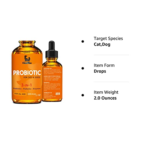 Probiotics for Dogs - Cat Probiotic - Great Dog Probiotics and Digestive Enzymes for Pet - Dog Digestive Enzymes & Pure Prebiotic - Canine Probiotic - Probiotics for Cats - Puppy Probiotic