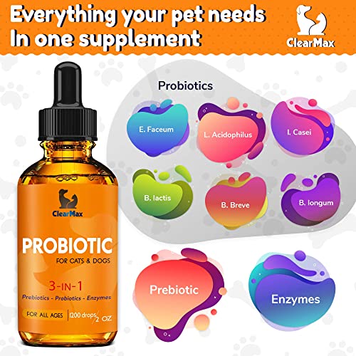 Probiotics for Dogs - Cat Probiotic - Great Dog Probiotics and Digestive Enzymes for Pet - Dog Digestive Enzymes & Pure Prebiotic - Canine Probiotic - Probiotics for Cats - Puppy Probiotic