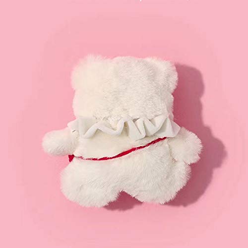 NC Ubest Cute Soft Hand Made Knit Fur Fluffy White Bear Cartoon Animals Case Animal Plush Doll Compatible with Airpods2 Airpods Cartoon Headphones Cover for Girls Best Gift (White Bear) airpods 2