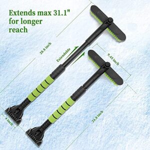 Ice Scraper for Car Windshield, SEAAES Extendable Snow Brush Remover with Foam Grip for Car Auto SUV Truck Windows