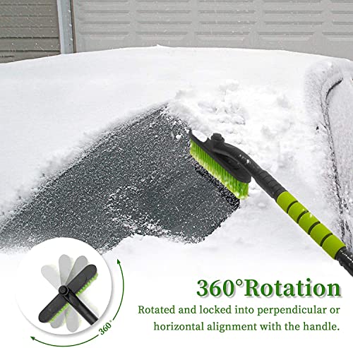 Ice Scraper for Car Windshield, SEAAES Extendable Snow Brush Remover with Foam Grip for Car Auto SUV Truck Windows