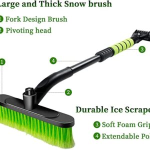 Ice Scraper for Car Windshield, SEAAES Extendable Snow Brush Remover with Foam Grip for Car Auto SUV Truck Windows